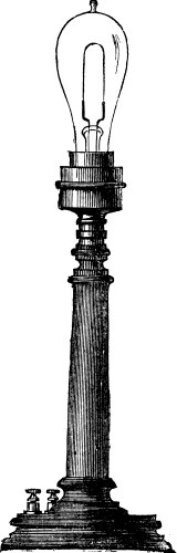 Vintage hanging lamp hand drawing engraving Vector Image