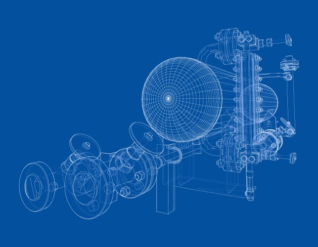 Industrial tank with valves Royalty Free Vector Image