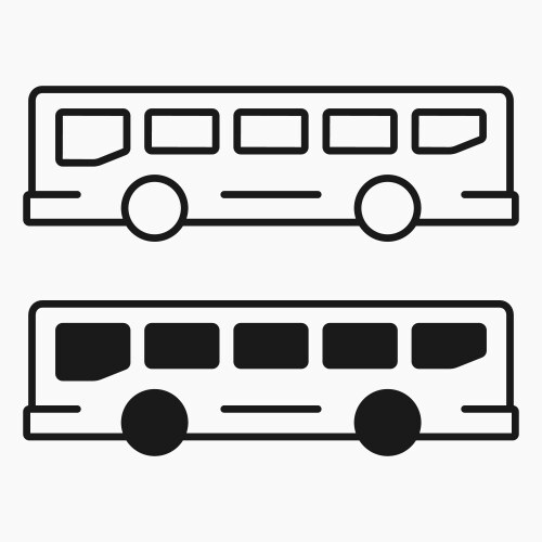 Public transport bus front view shape icons Vector Image