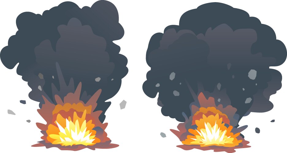 Bomb explosion on ground Royalty Free Vector Image