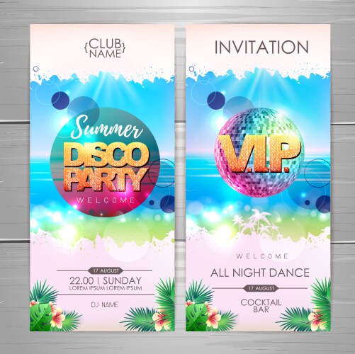 Summer party poster design big lounge Royalty Free Vector