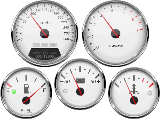 Speedometer tachometer fuel and temperature Vector Image