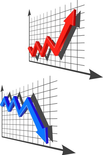 Bar graph chart cartoon character Royalty Free Vector Image
