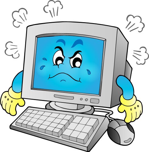 Cartoon desktop computer Royalty Free Vector Image