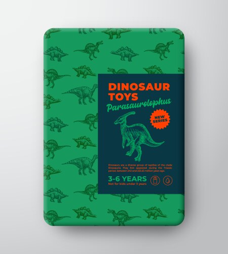 Dinosaur toys label template abstract Royalty Free Vector