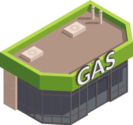 Gas station isometric infographics Royalty Free Vector Image