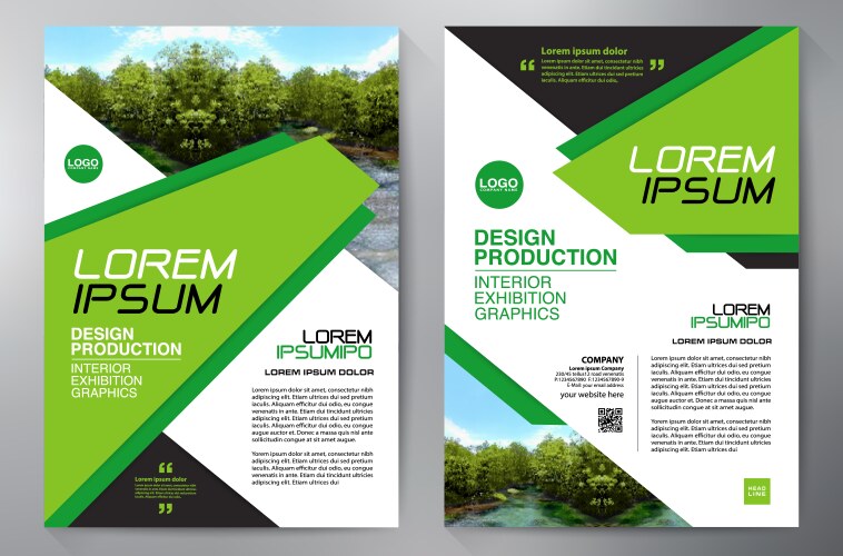 Green color scheme business book cover design Vector Image