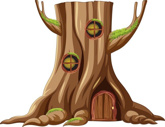 A tree trunk with mushroom Royalty Free Vector Image