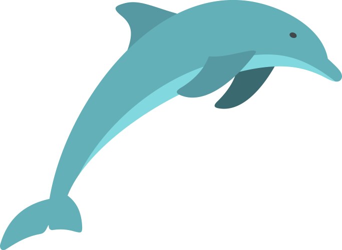Blue dolphin jumping Royalty Free Vector Image