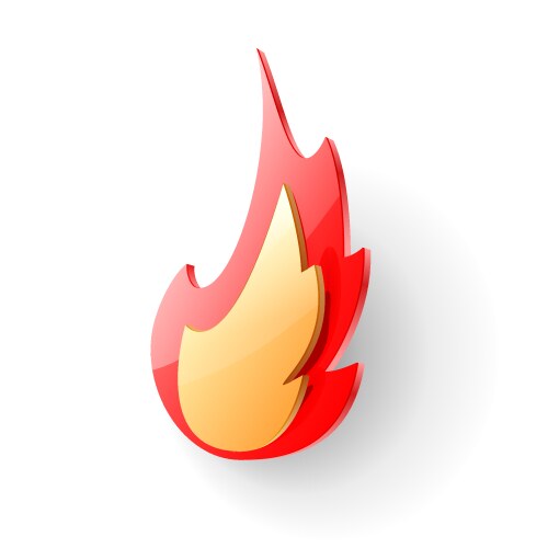 Simple flame icon in flat style Royalty Free Vector Image