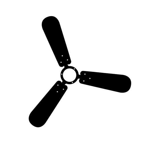 Ceiling fan outline icon on white background Vector Image