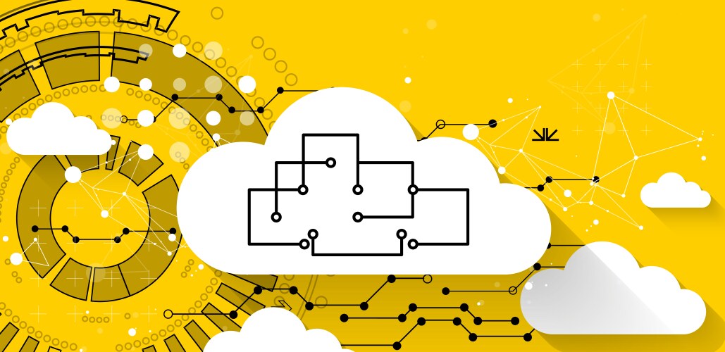 Cloud storage technology integrated digital web Vector Image