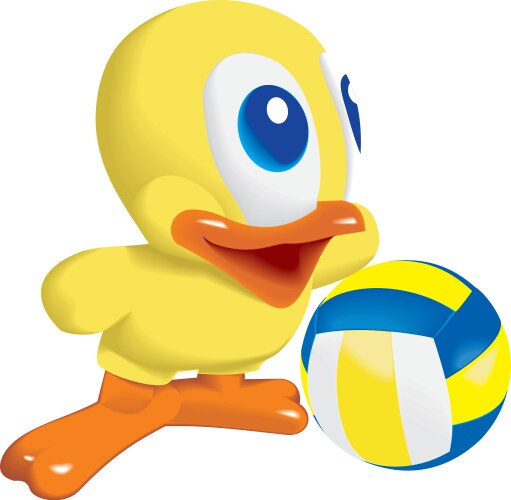 Duck with electric torch Royalty Free Vector Image