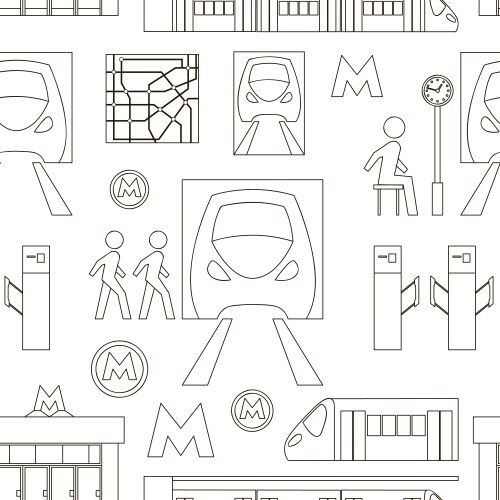 Underground metro line icons subway map station Vector Image