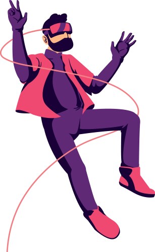 Virtual reality simulator Royalty Free Vector Image