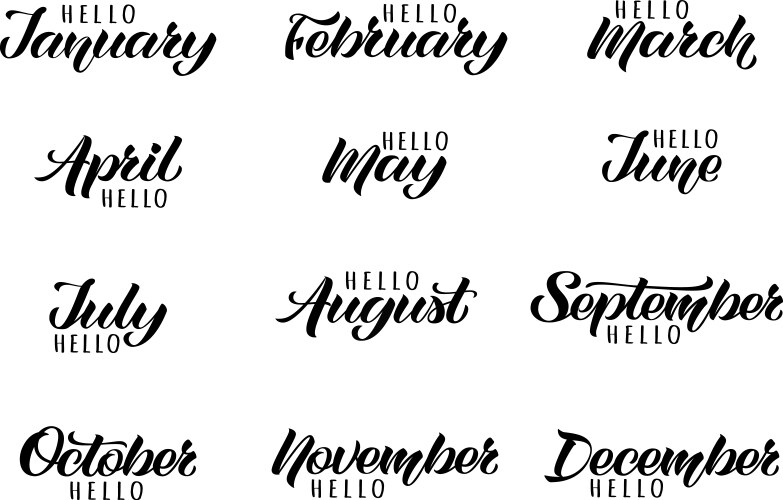 Months Names Font Vector Images (over 570)