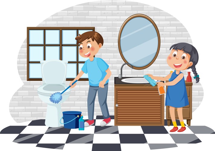 Kids Cleaning Clip Art Cleaning Clipart Kids Vector Images (over