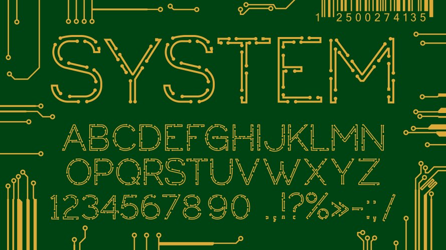 Circuit Board Font Vector Images (over 530)