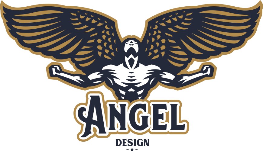 Angel man emblem Royalty Free Vector Image - VectorStock