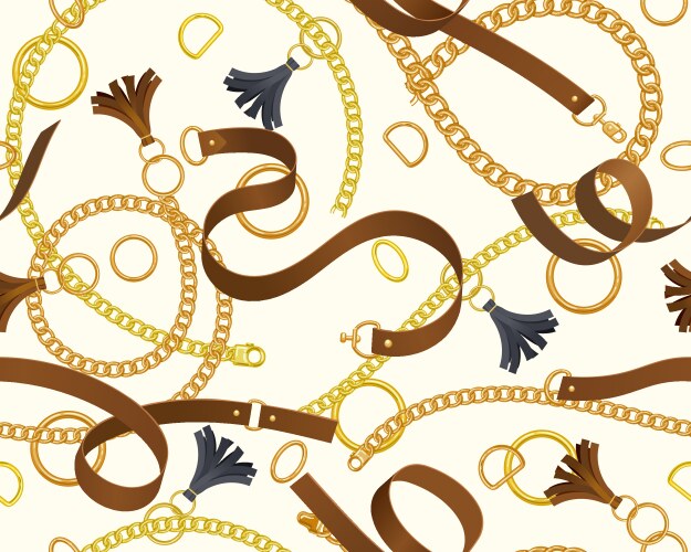 Chain and belt pattern Royalty Free Vector Image