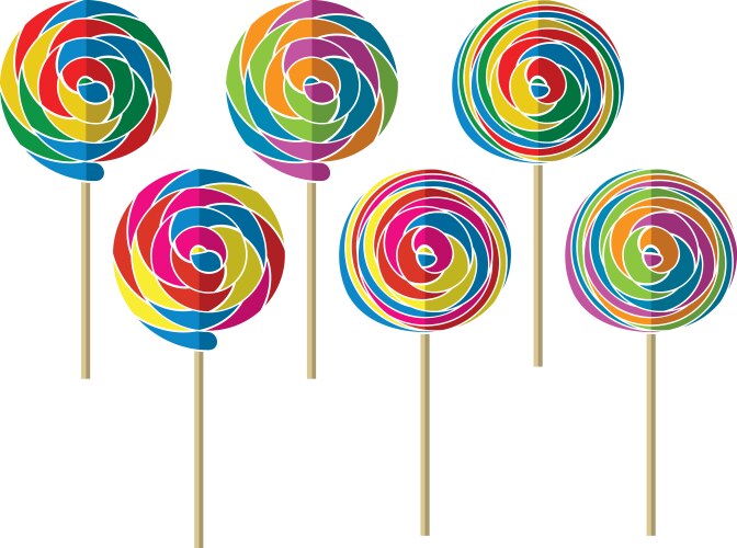 Colorful lollipop on white background Royalty Free Vector