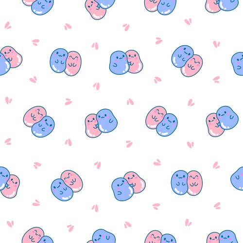Cute kawaii tapioca pearls seamless pattern Vector Image