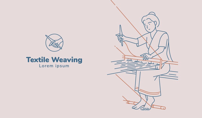 Weaving logo brush line Royalty Free Vector Image