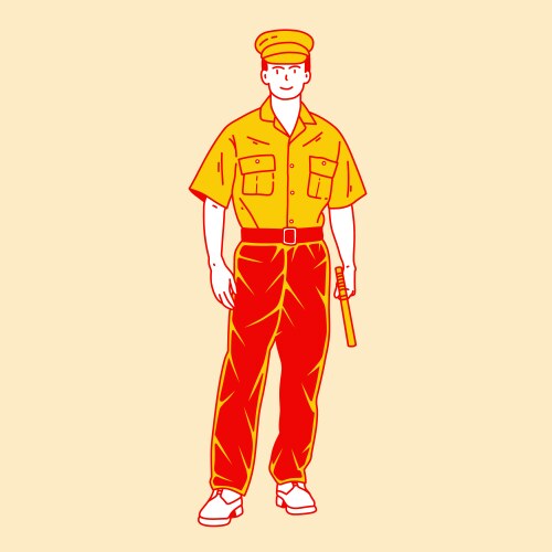 Simple cartoon of a security guard 1 Royalty Free Vector