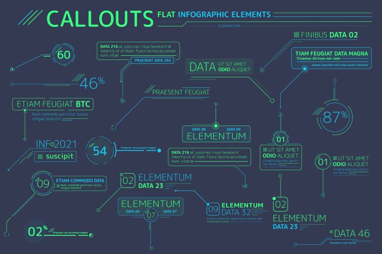 Callouts titles callout bar labels information Vector Image