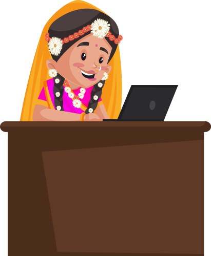 Goddess radha cartoon character Royalty Free Vector Image