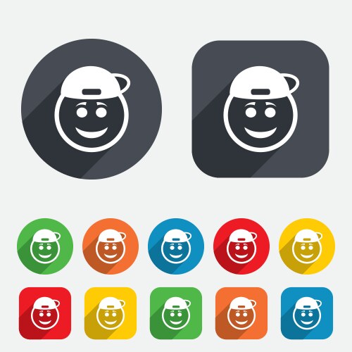 Smile face sign icon smiley symbol Royalty Free Vector Image