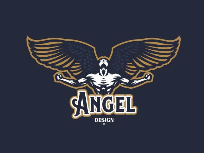 Angel man emblem Royalty Free Vector Image - VectorStock