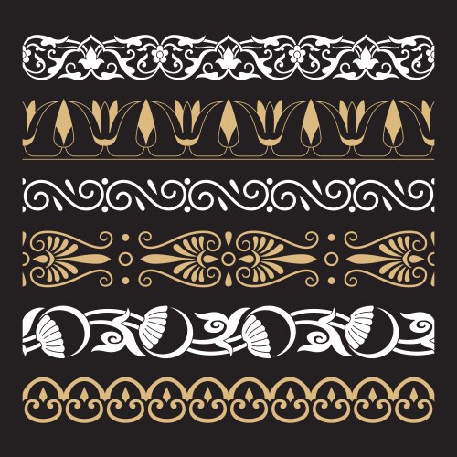 Decorative seamless borders vintage Royalty Free Vector
