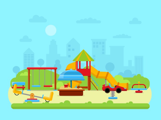 Set collection kids playground city park Vector Image