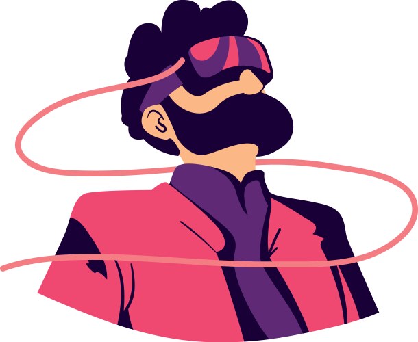 Virtual reality simulator Royalty Free Vector Image