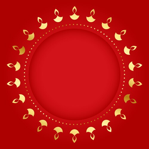 Cute artistic diwali diya border frame with text Vector Image