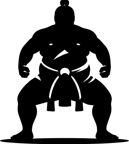 Sumo fight silhouette isolated on a white Vector Image