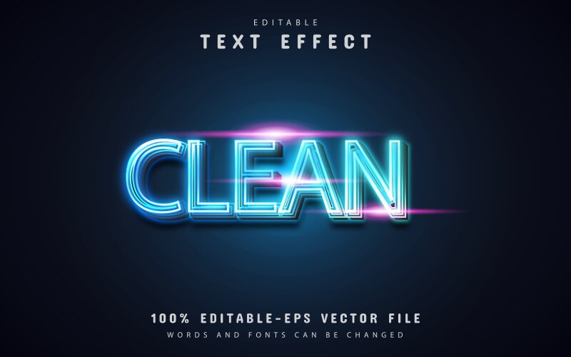 Editable text effect blue 3d template Royalty Free Vector