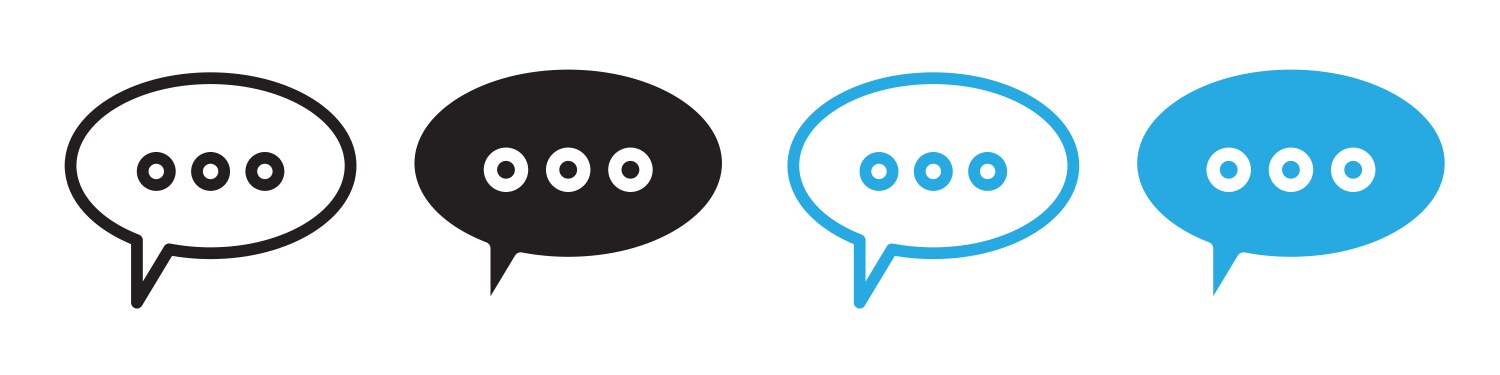 Comment icon black line art Royalty Free Vector Image