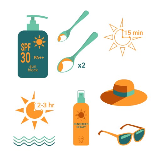 Sunscreen ads template sun protection sunblock Vector Image