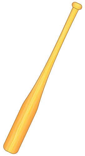 Wooden baseball bat equipment Royalty Free Vector Image