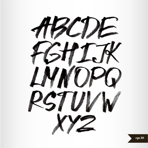 Black and white hand lettering alphabet design Vector Image