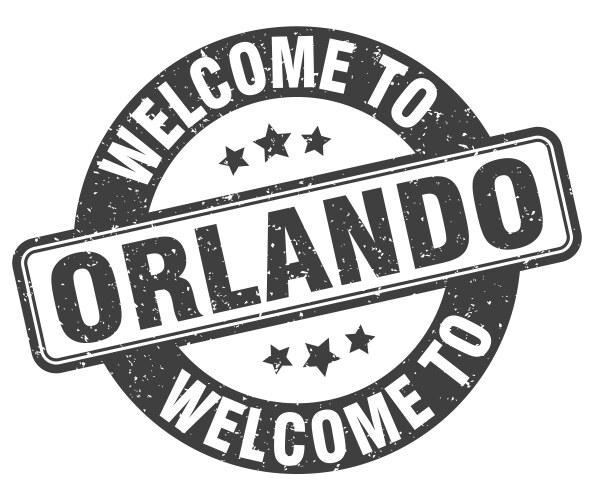 Welcome to orlando stamp round sign Royalty Free Vector