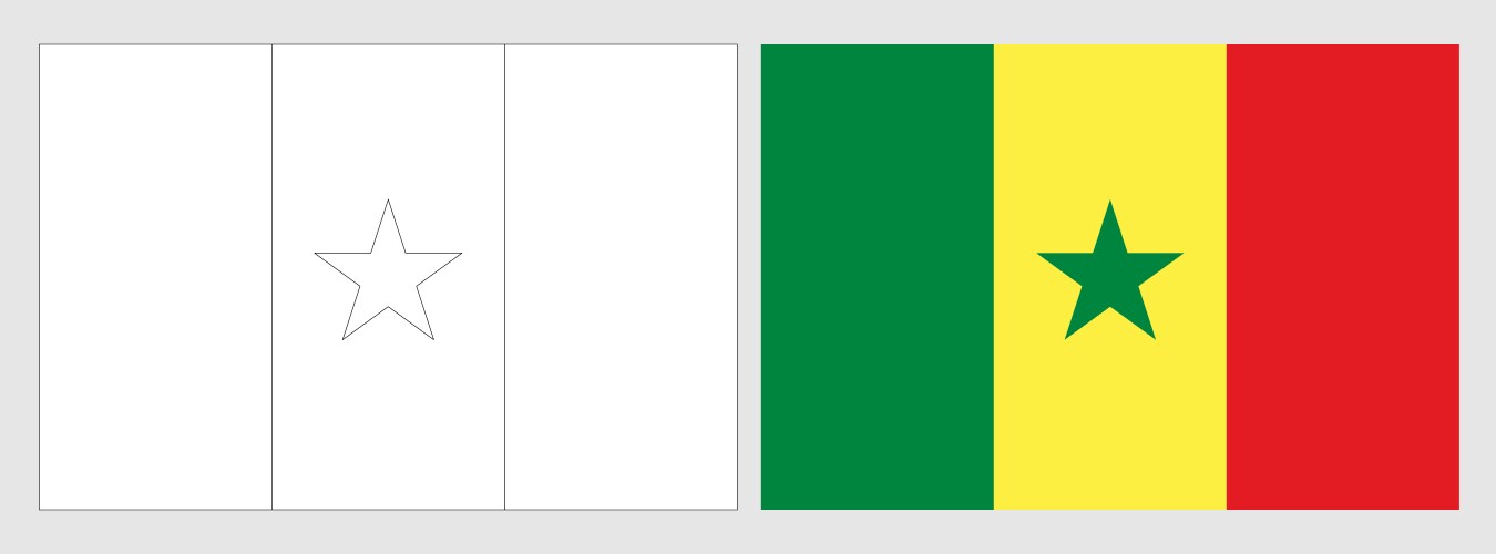 Coloring flag set of tanzania Royalty Free Vector Image