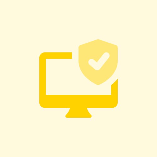 Desktop shield safeguards the computer system Vector Image