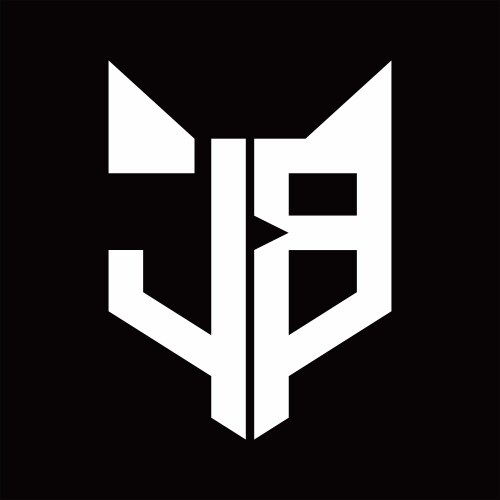 Jb logo monogram with circle shape and square Vector Image