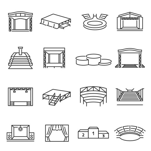 Concert stage line icon Royalty Free Vector Image