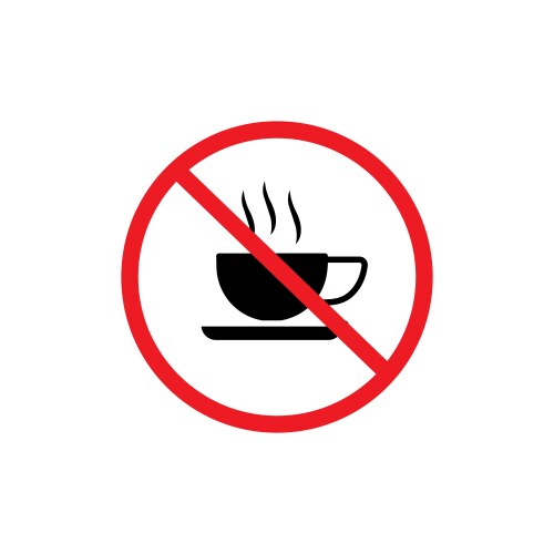 No coffee cup sign icon set prohibition Royalty Free Vector