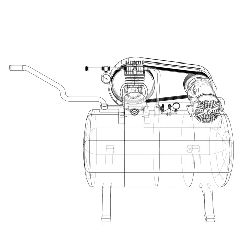 Two color air compressor icon from construction Vector Image