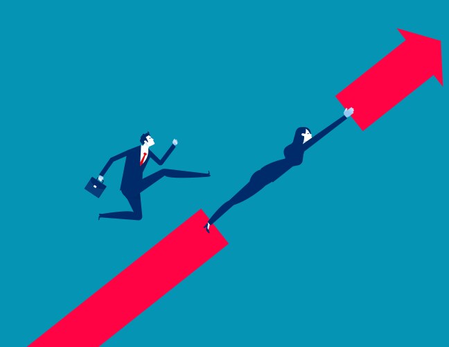 Business team link arrow together business unity Vector Image